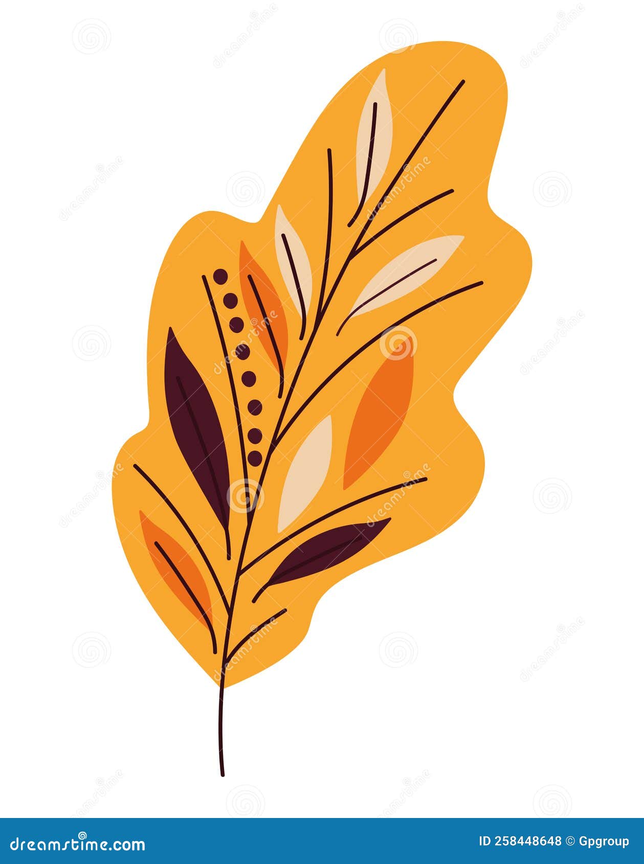 Fall leaf design stock vector. Illustration of fall - 258448648