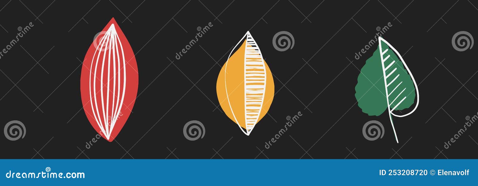 Fall Leaf Icon Vector Illustration. Hand Drawn Colorful Design ...