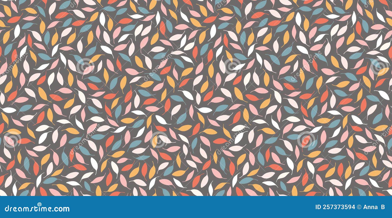 Fall Leaf Pattern Background. Vector Seamless Repeat Border of Tossed ...