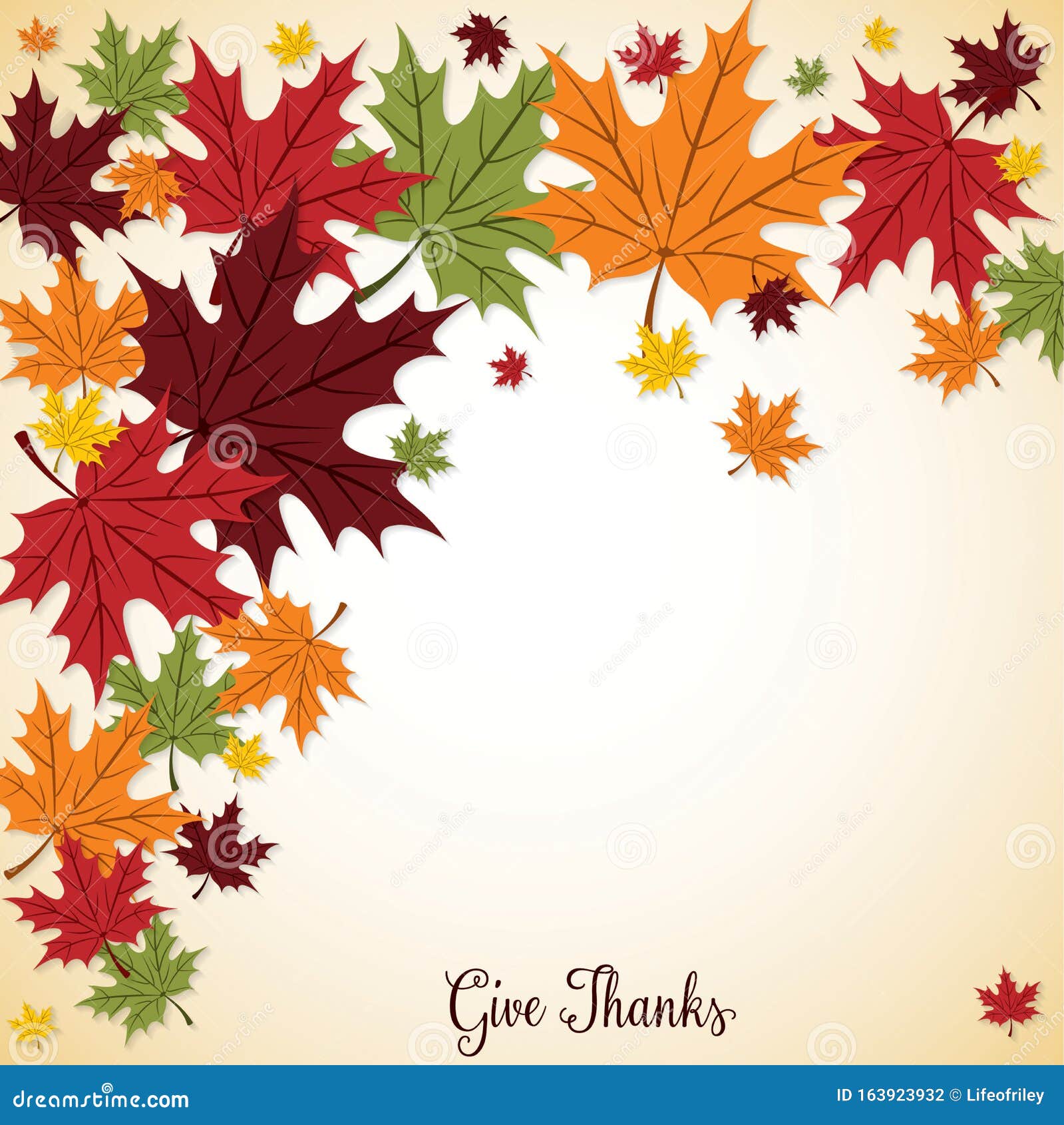 Fall Leaf Thanksgiving Card Stock Vector - Illustration of foliage ...