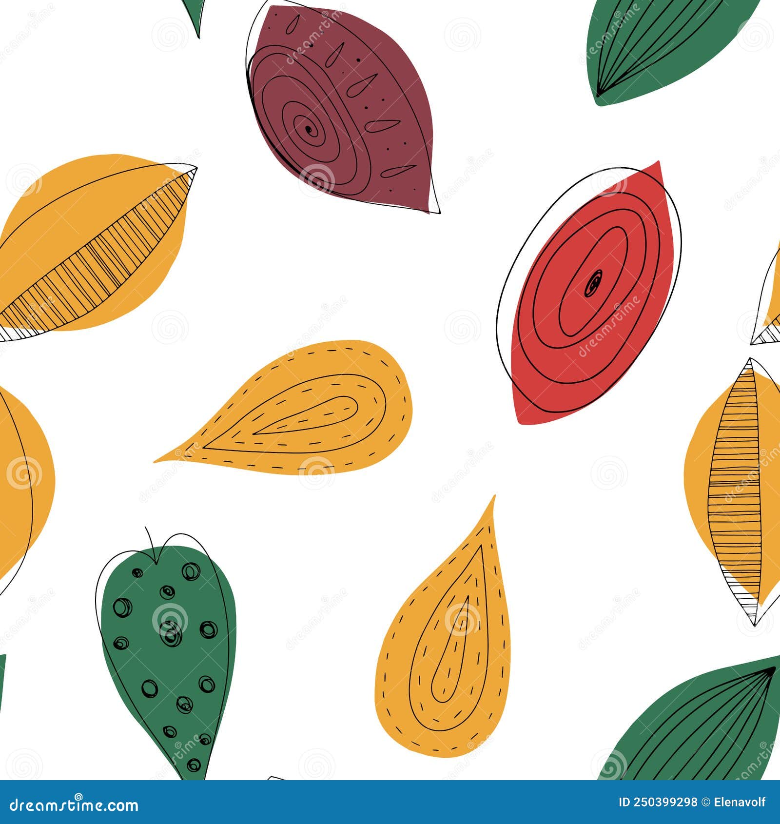 Fall Leaf Vector Illustration. Seamless Pattern Stock Vector ...