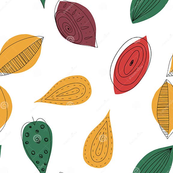 Fall Leaf Vector Illustration. Seamless Pattern Stock Vector ...