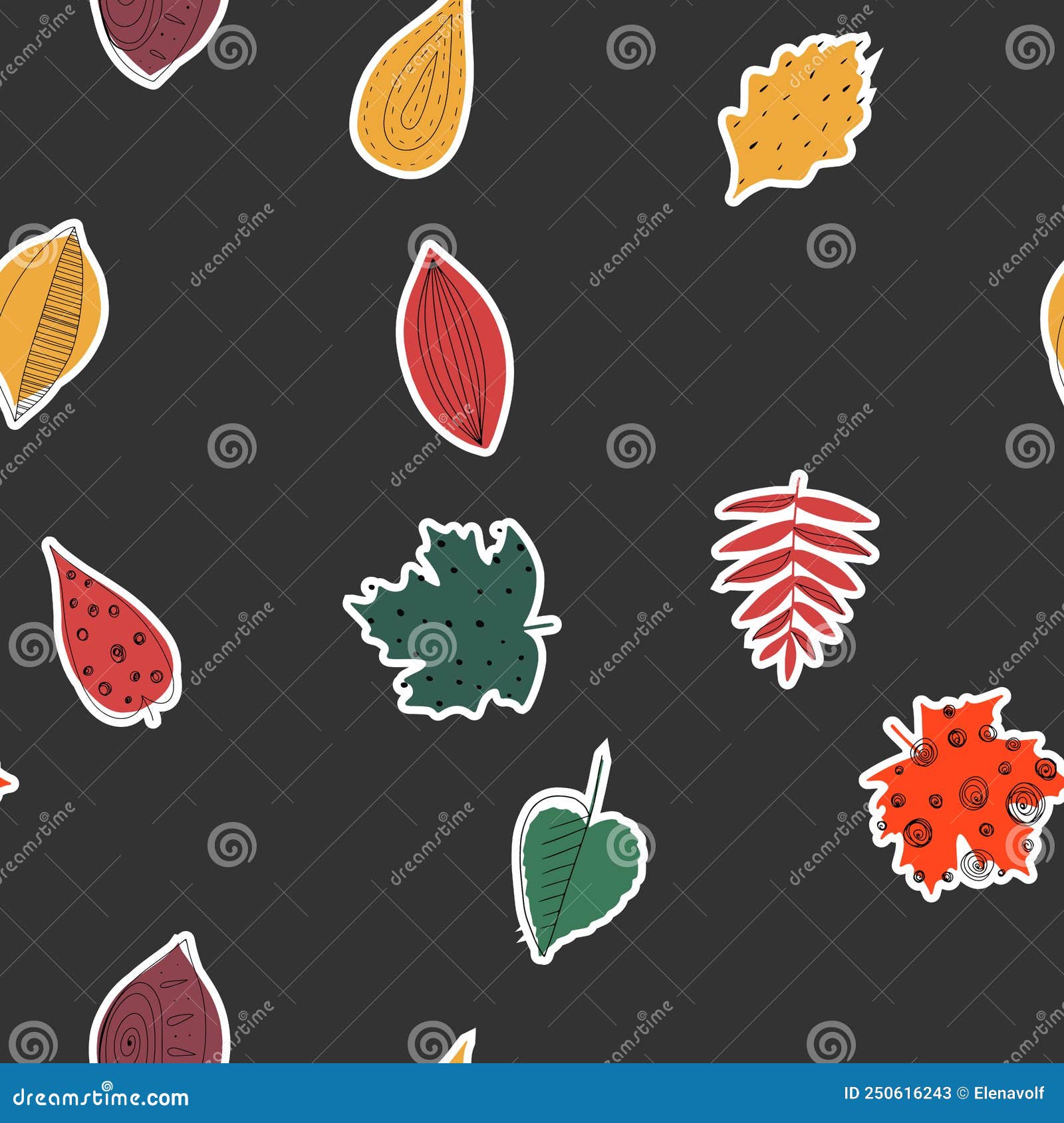 Fall Leaf Vector Illustration. Seamless Pattern Stock Illustration ...