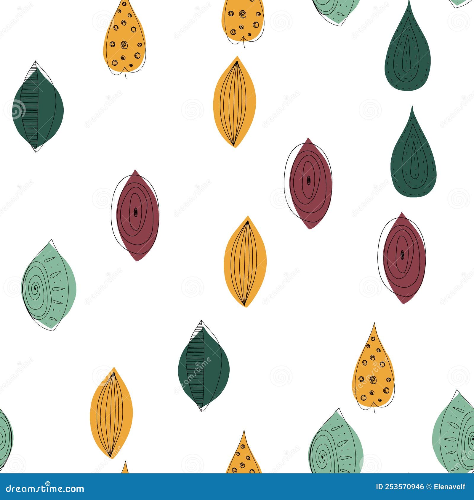 Fall Leaf Vector Illustration. Seamless Pattern Stock Vector ...