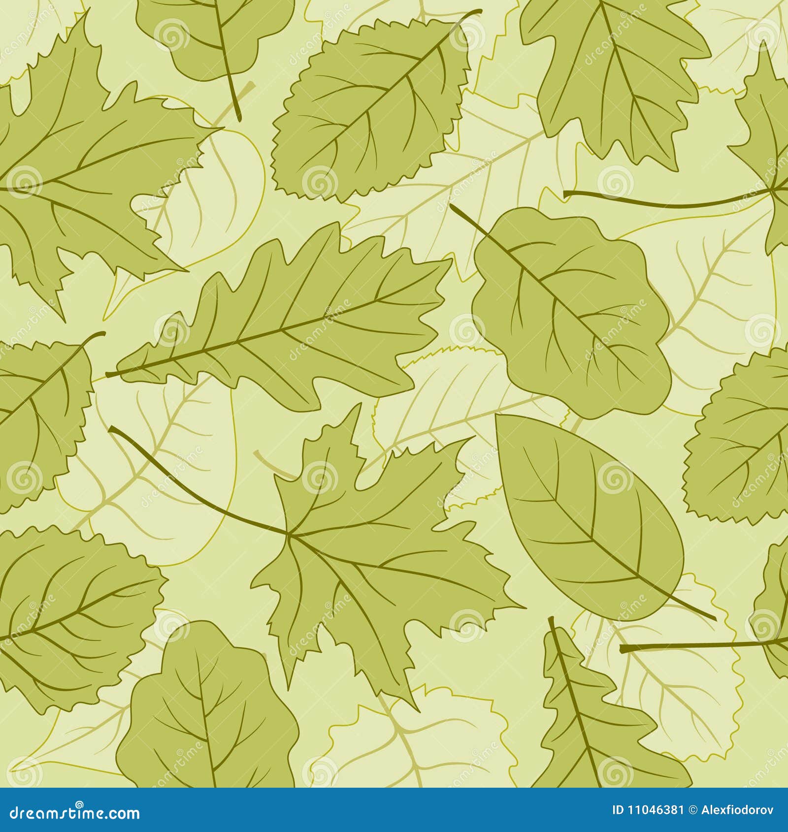 Fall Leafage Seamless Background. Stock Illustration - Illustration of nature, ornament: 11046381