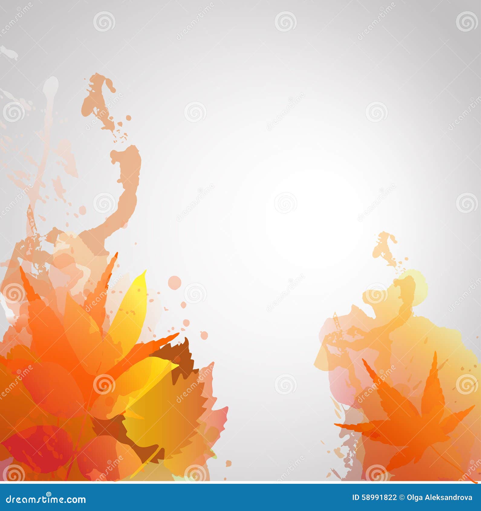 Fall Leafes with Color Splash Warm Stock Illustration - Illustration of ...
