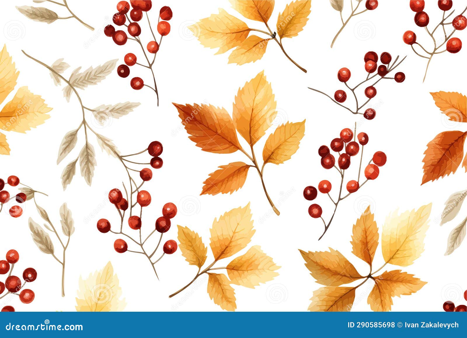 Fall Leave. Harvest Pattern. Watercolor Autumn Seamles Stock ...