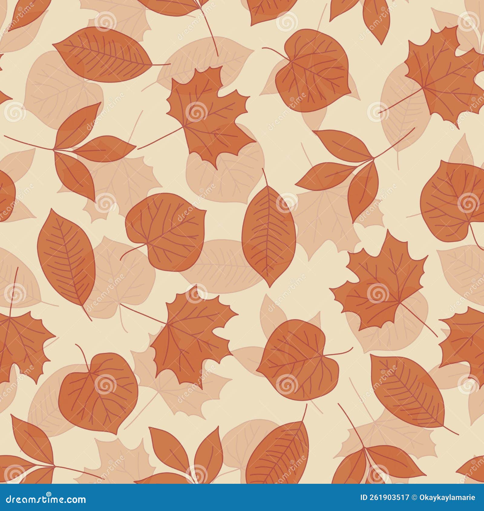 Random Opaque Scattered Fall Leaves Surface Design Textiles Seamless ...