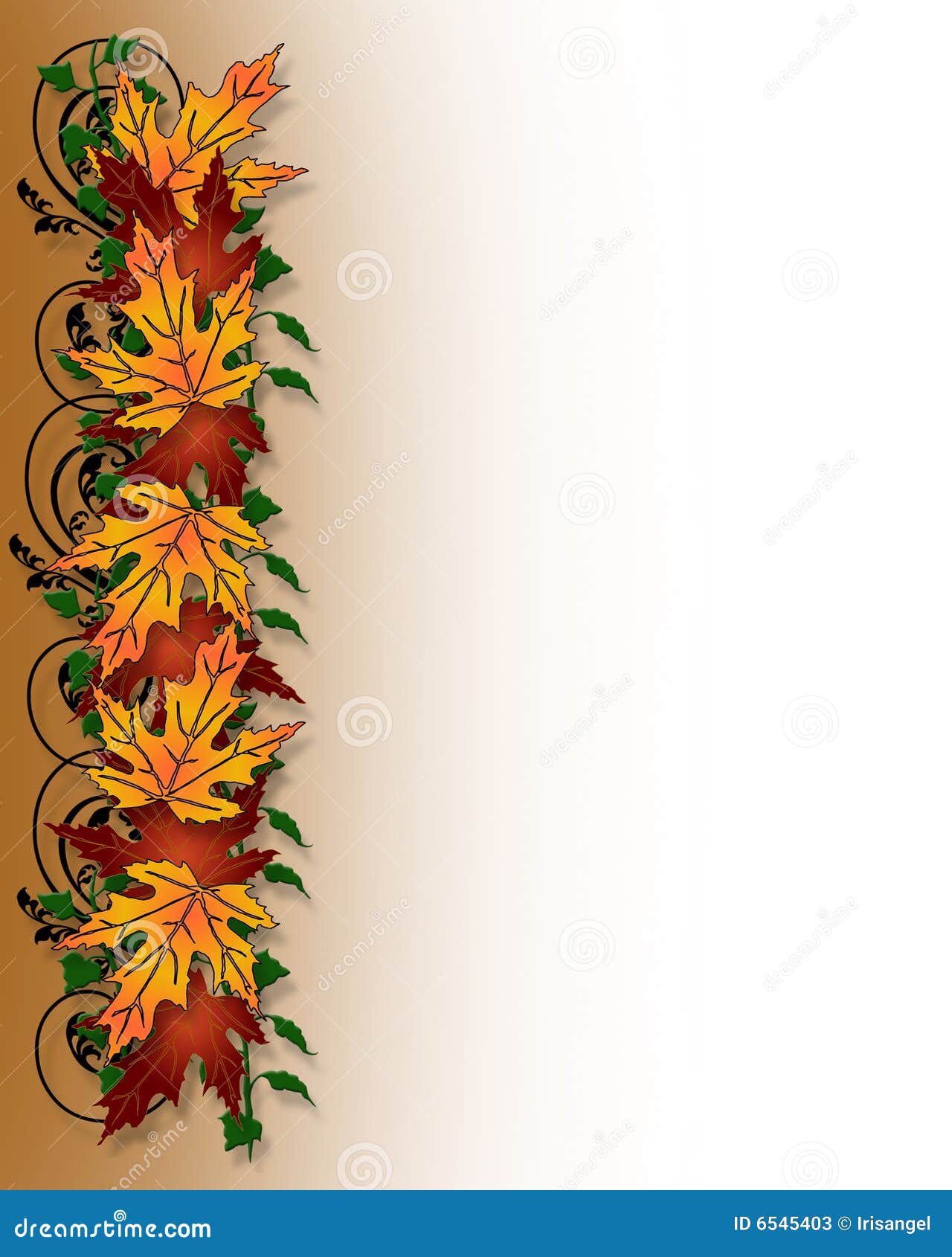 Fall Leaves Border stock illustration. Illustration of seasonal - 6545403