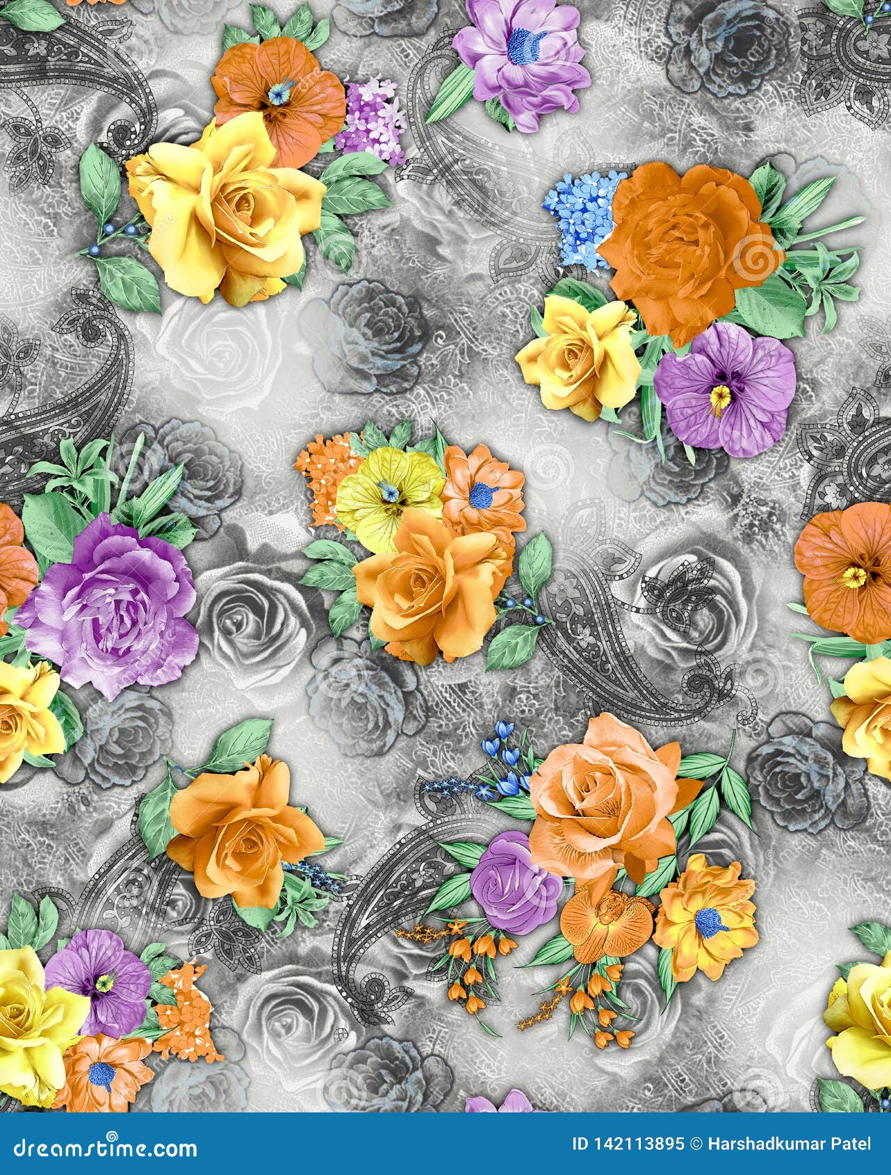 Abstract Colorful Block Print Pattern Stock Illustration - Illustration ...