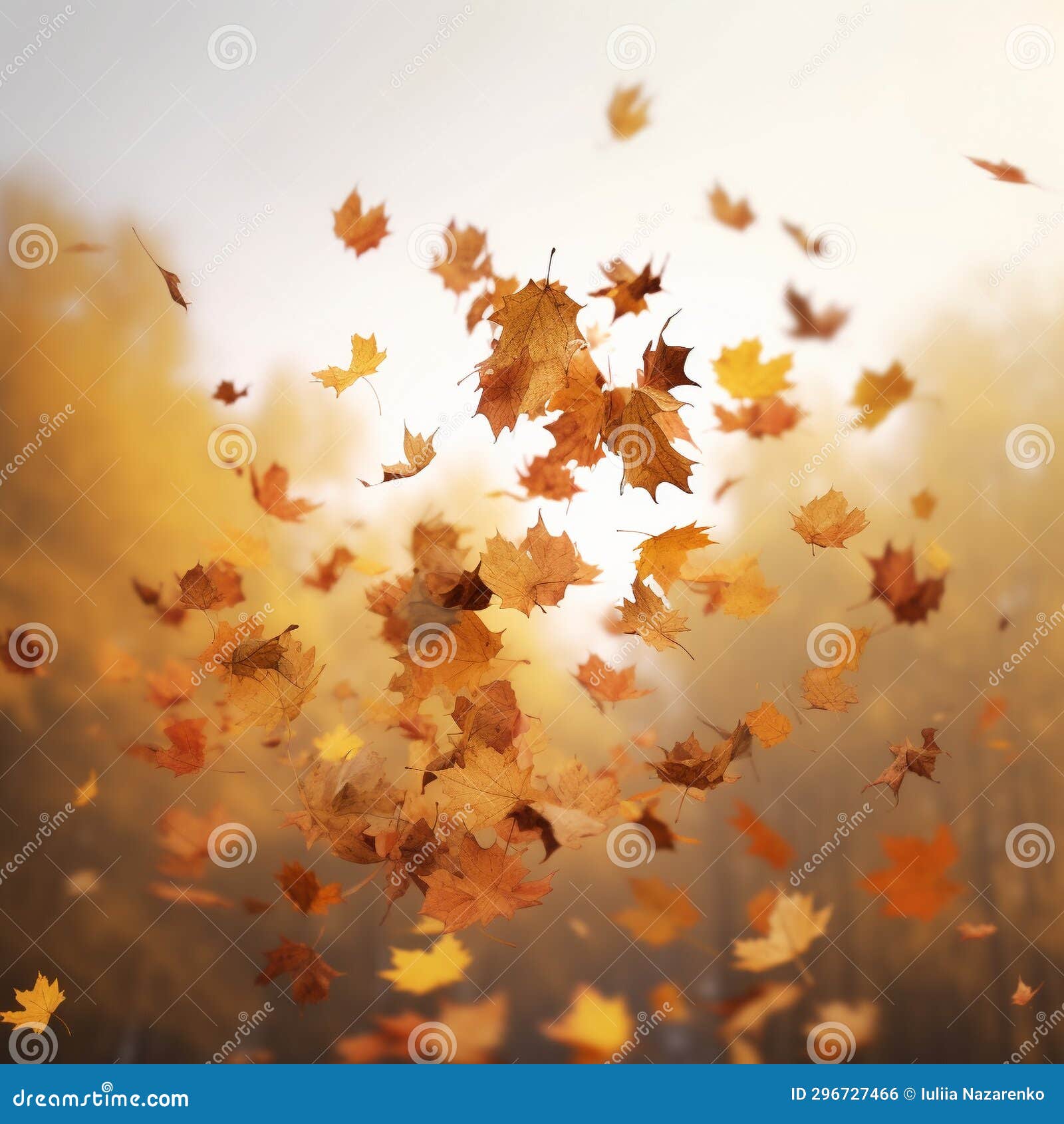 Fall Leaves Floating in the Air. AI Generated Stock Photo - Image of ...