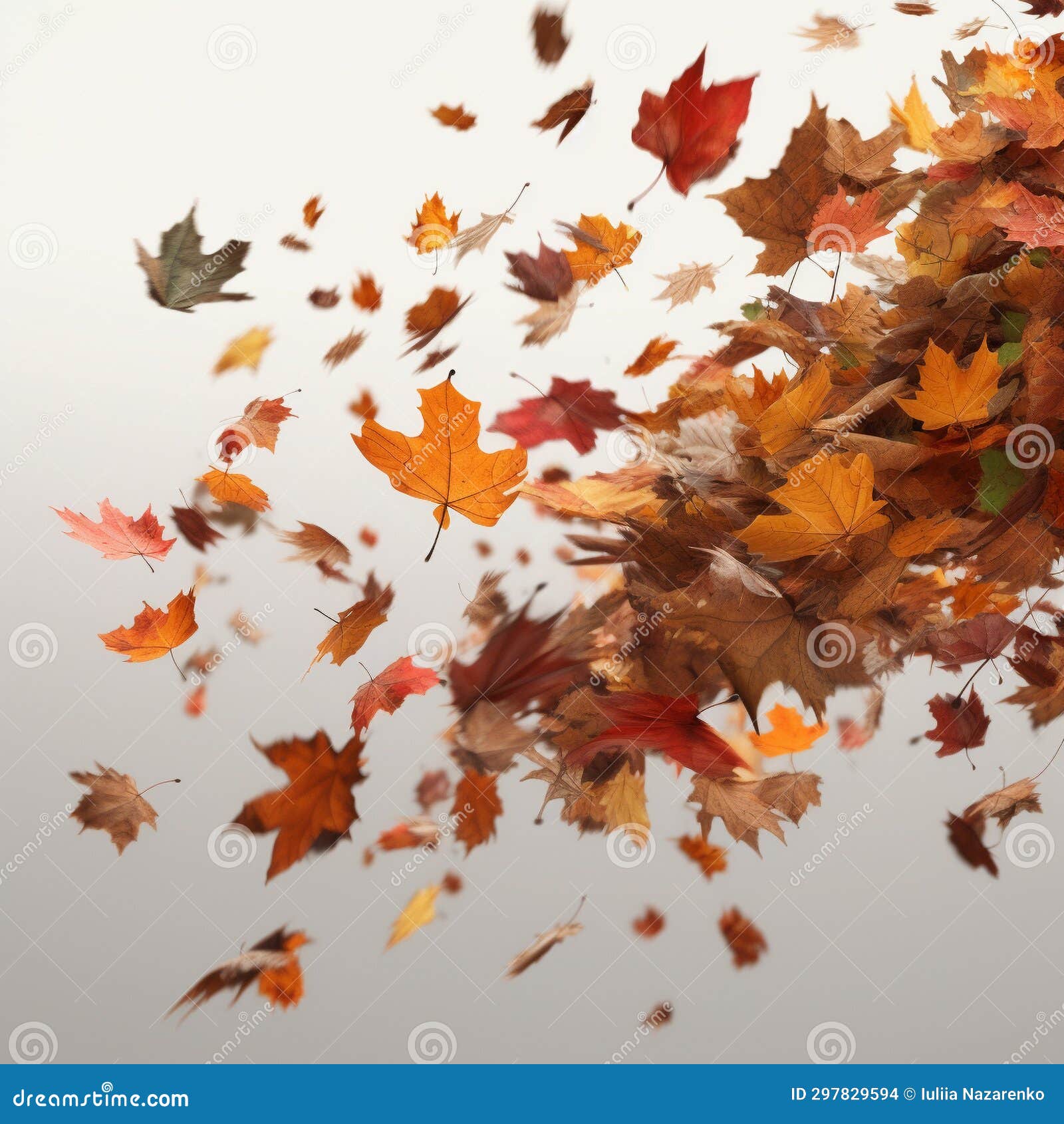 Fall Leaves Floating in the Air. AI Generated Stock Photo - Image of ...