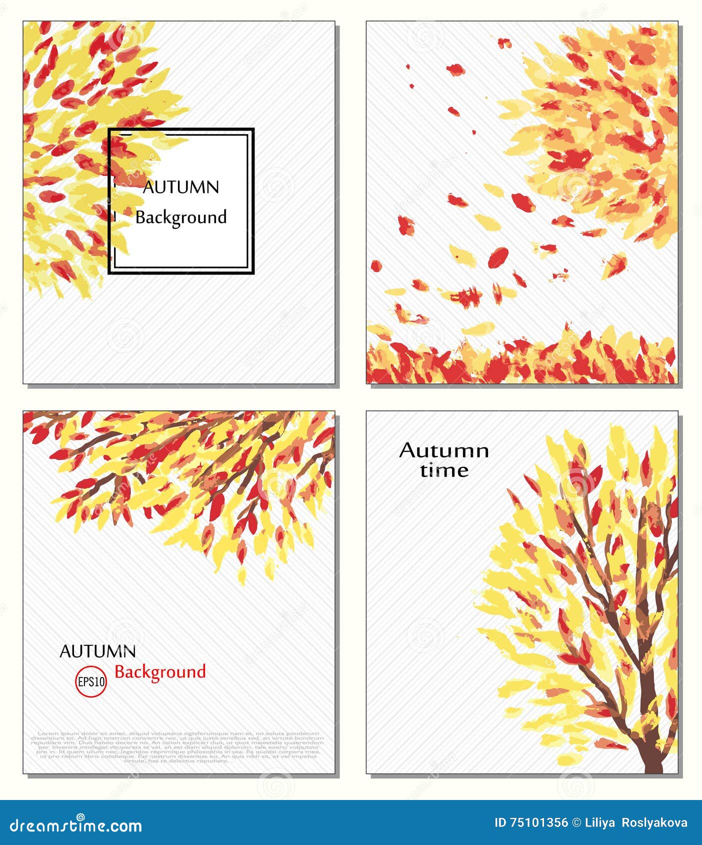 Fall Of The Leaves. Hello Autumn. Are Drawn. Backgrounds With Hand ...