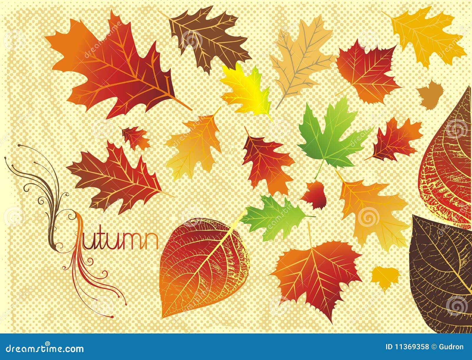 Fall leaves illustration stock illustration. Illustration of yellow ...