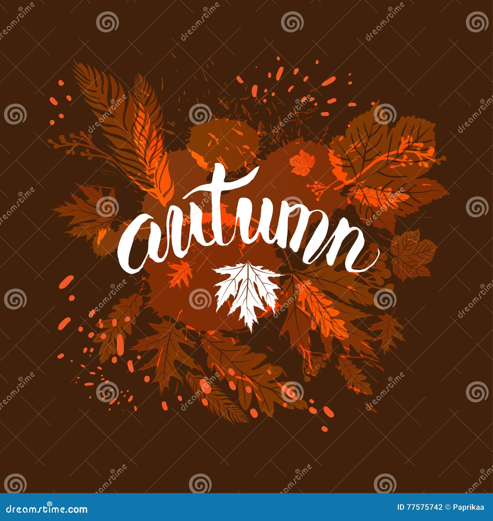 Fall leaves illustration stock vector. Illustration of fall - 77575742