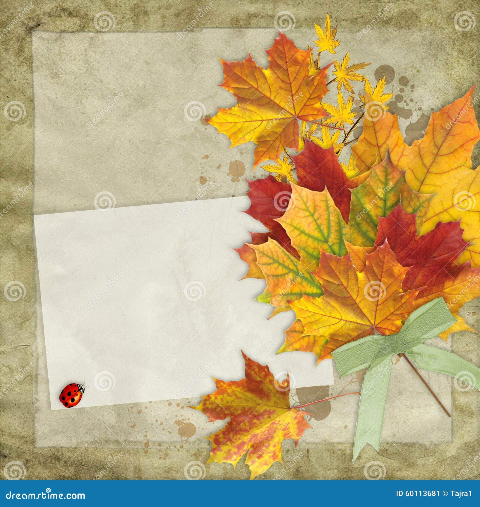 Fall Leaves Over Vintage Background Stock Image - Image of fall ...