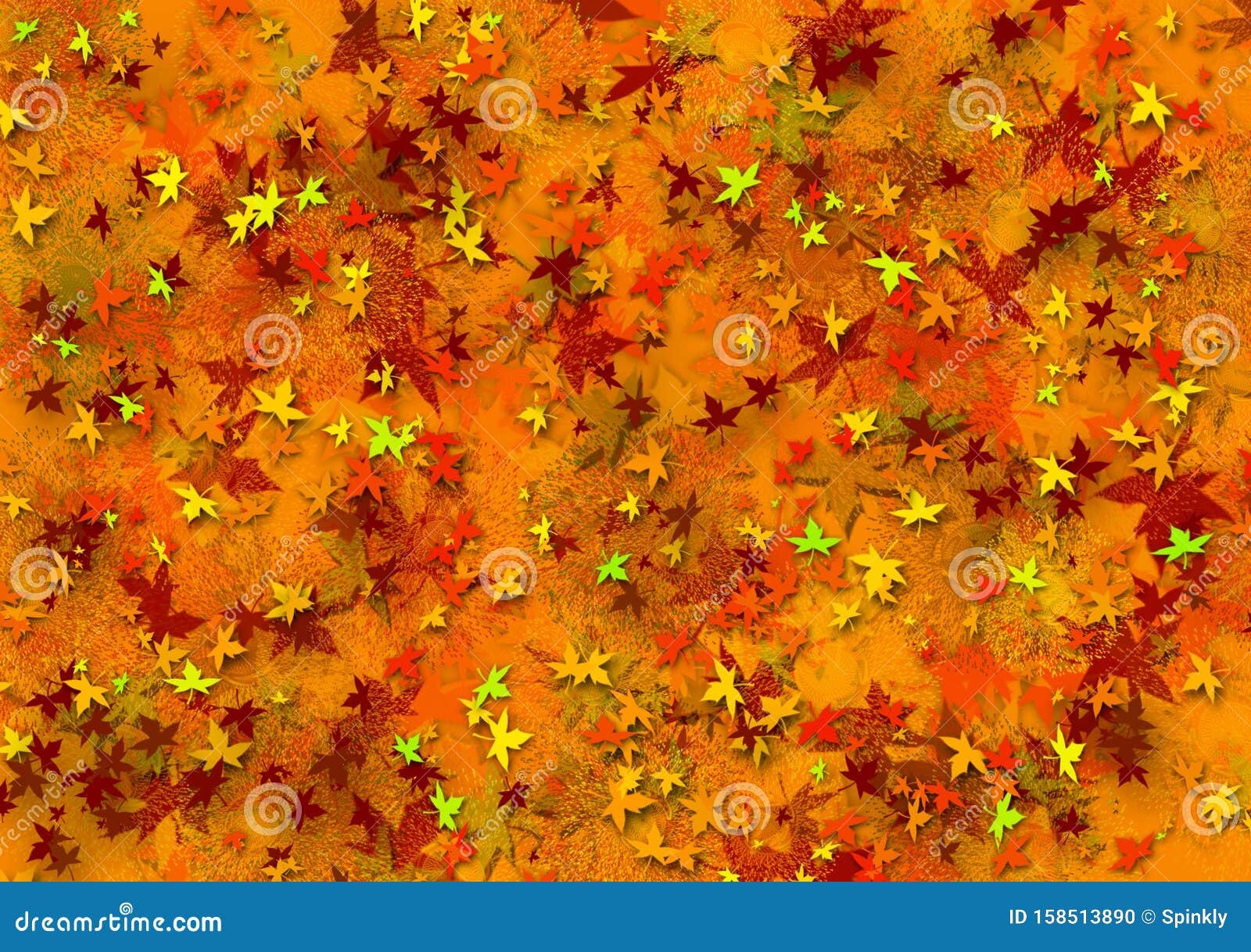 Fall Leaves Pattern Background Textured 3d Wallpaper Stock Illustration ...