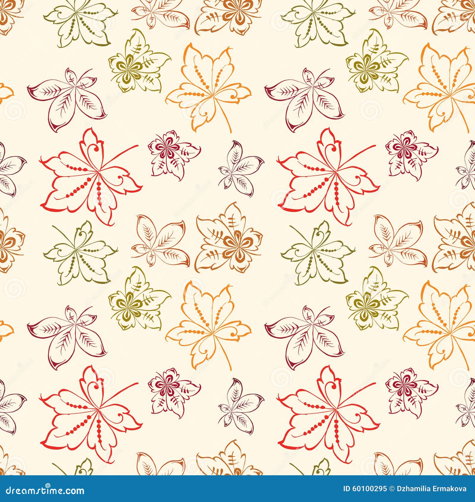 Fall leaves pattern stock vector. Illustration of fall - 60100295