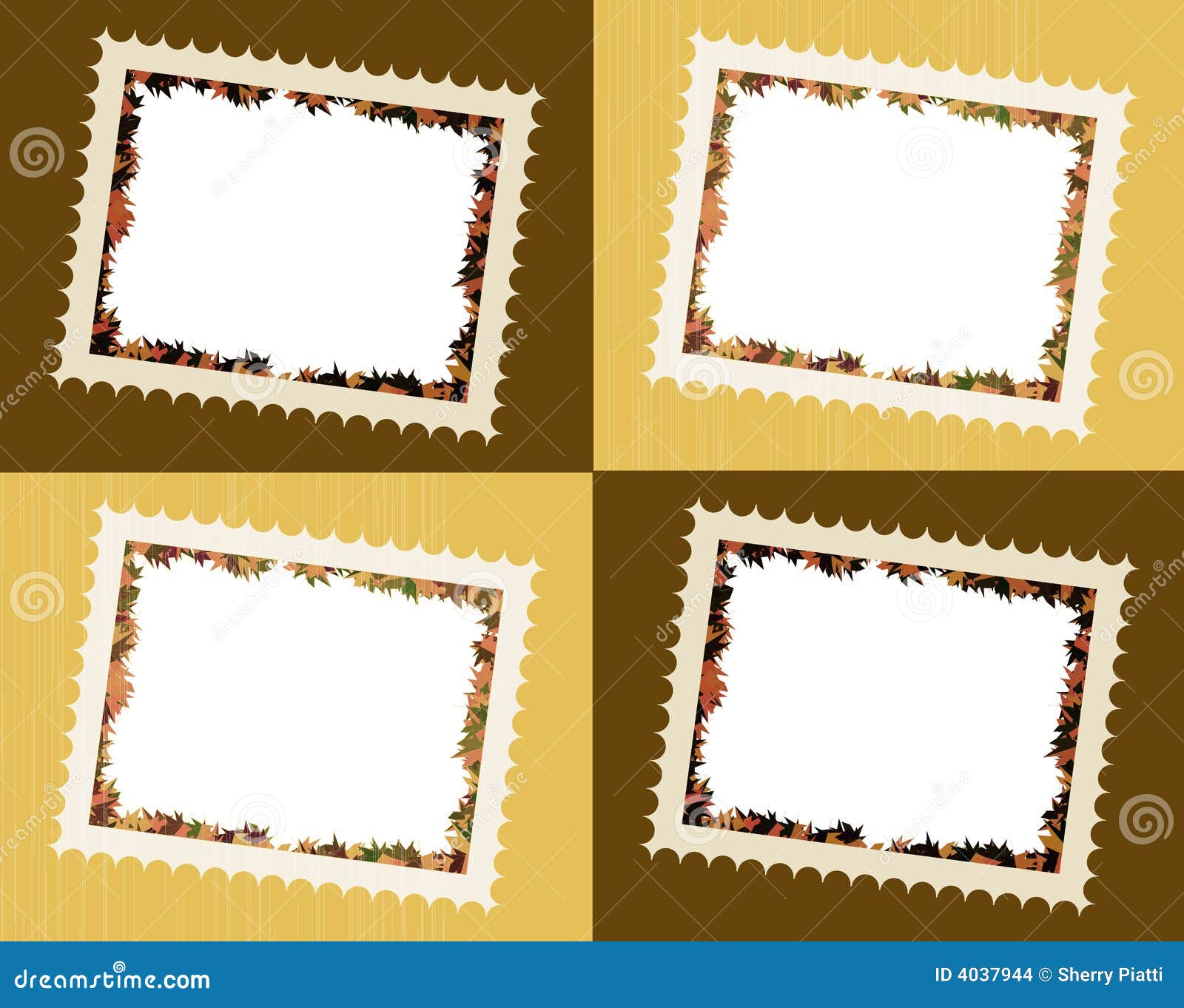 Fall Leaves Photo Frames stock illustration. Illustration of yellow ...