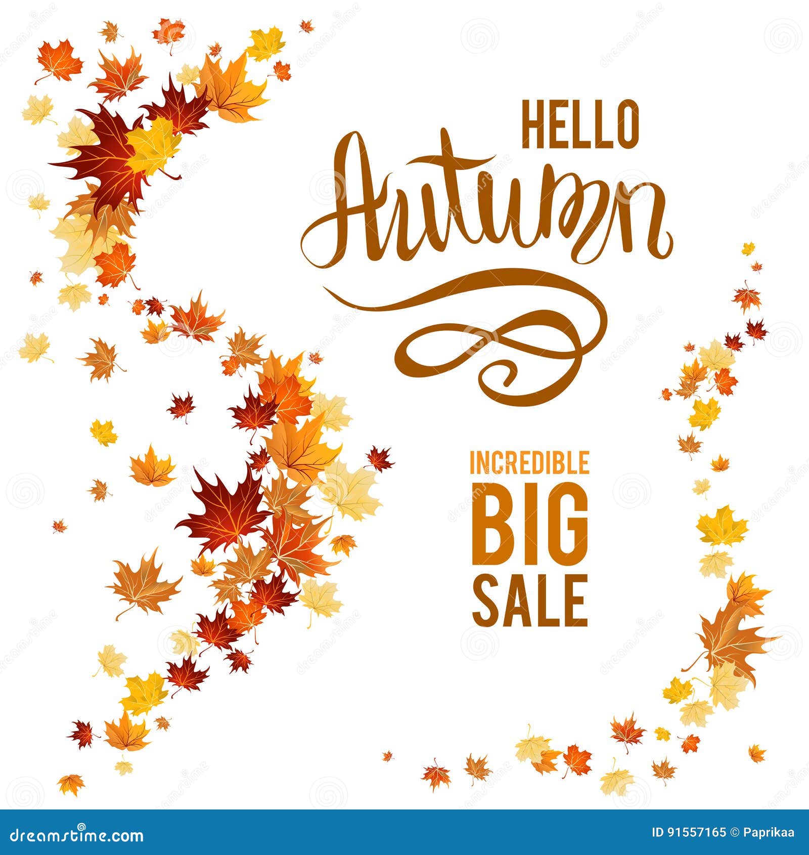 Fall leaves poster stock vector. Illustration of nature - 91557165