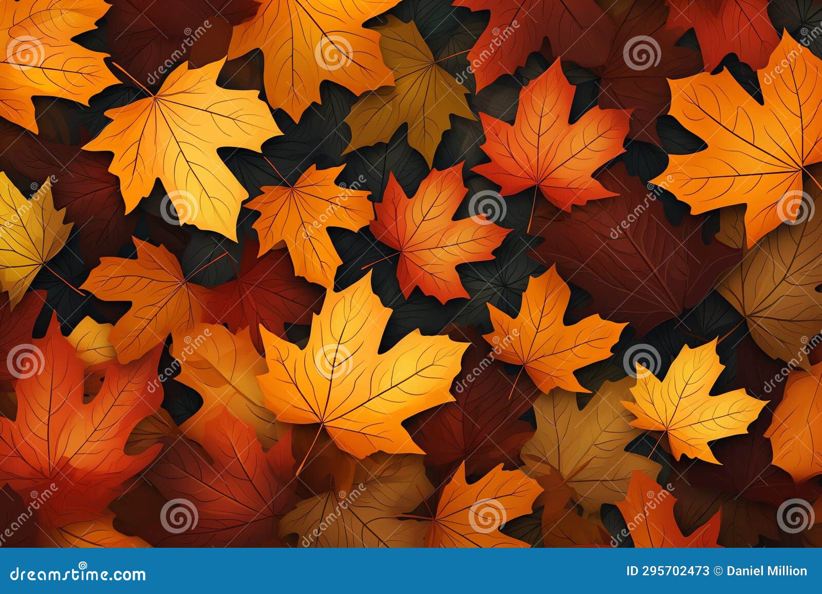 Fall Leaves Scattered on the Ground Vector Background Stock ...