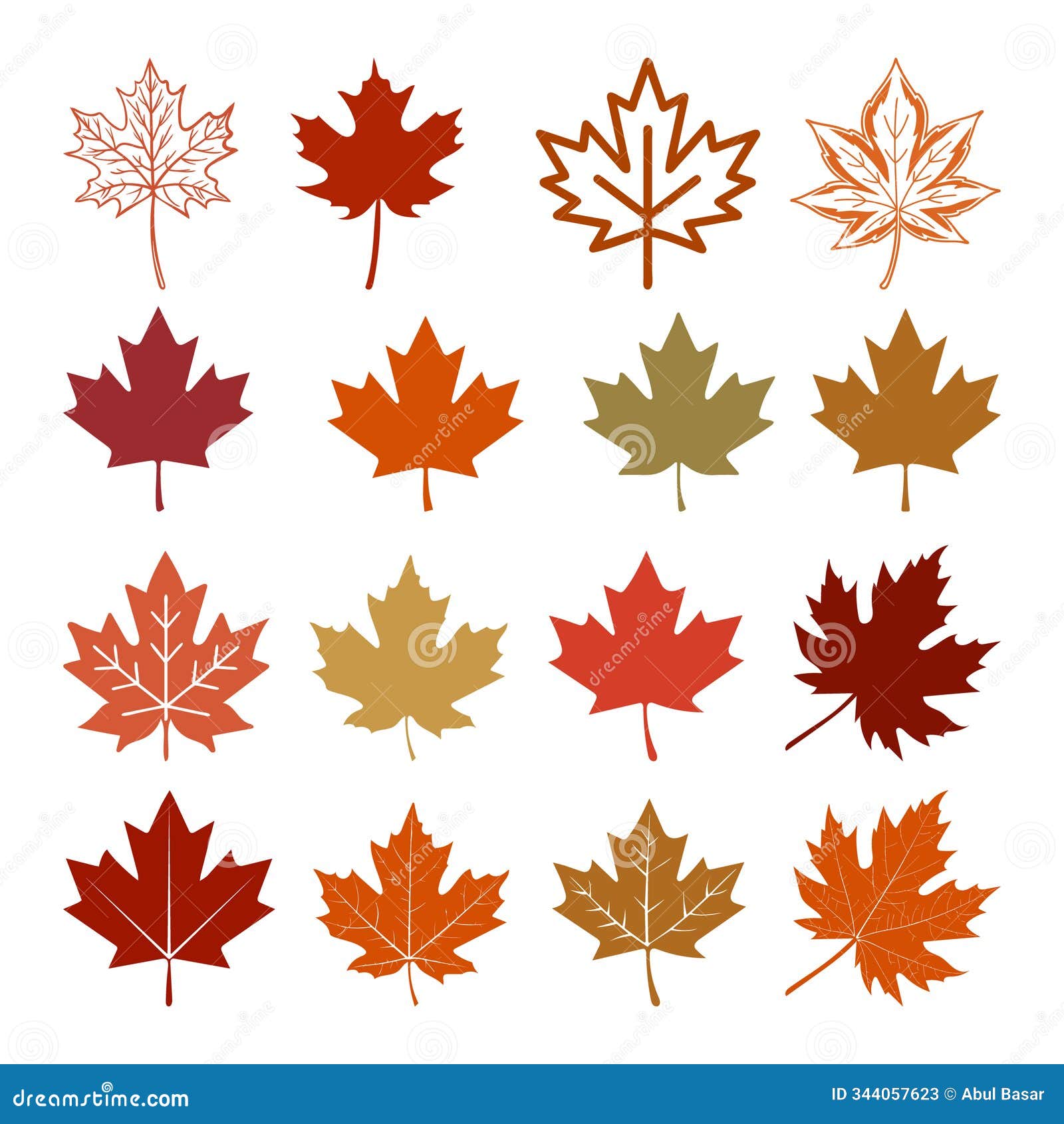 Fall Leaves SVG Bundle Silhouette, Fall Cliparts Vector Bundle, Maple ...