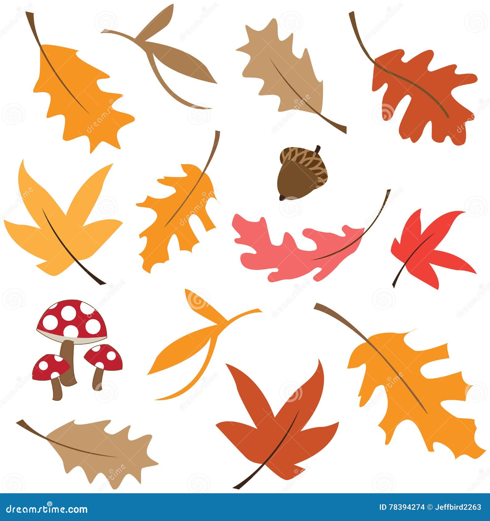 Fall leaves stock vector. Illustration of october, decorative - 78394274