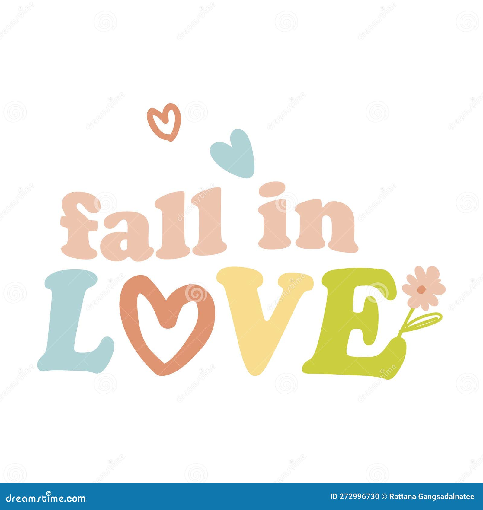 Fall in Love, Heart and Flower Graphic Design Stock Vector ...