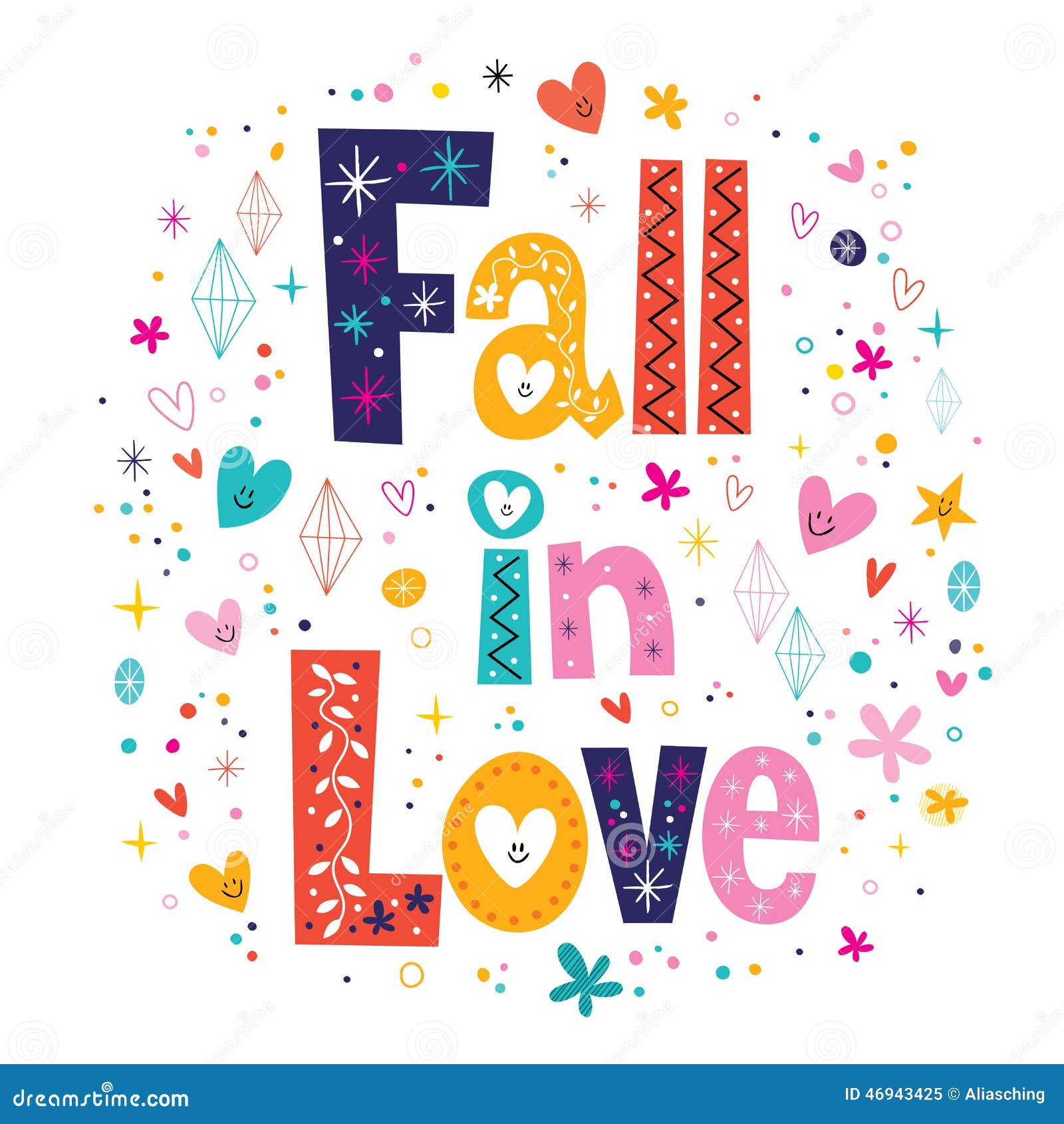Fall in love stock vector. Illustration of card, marriage - 46943425