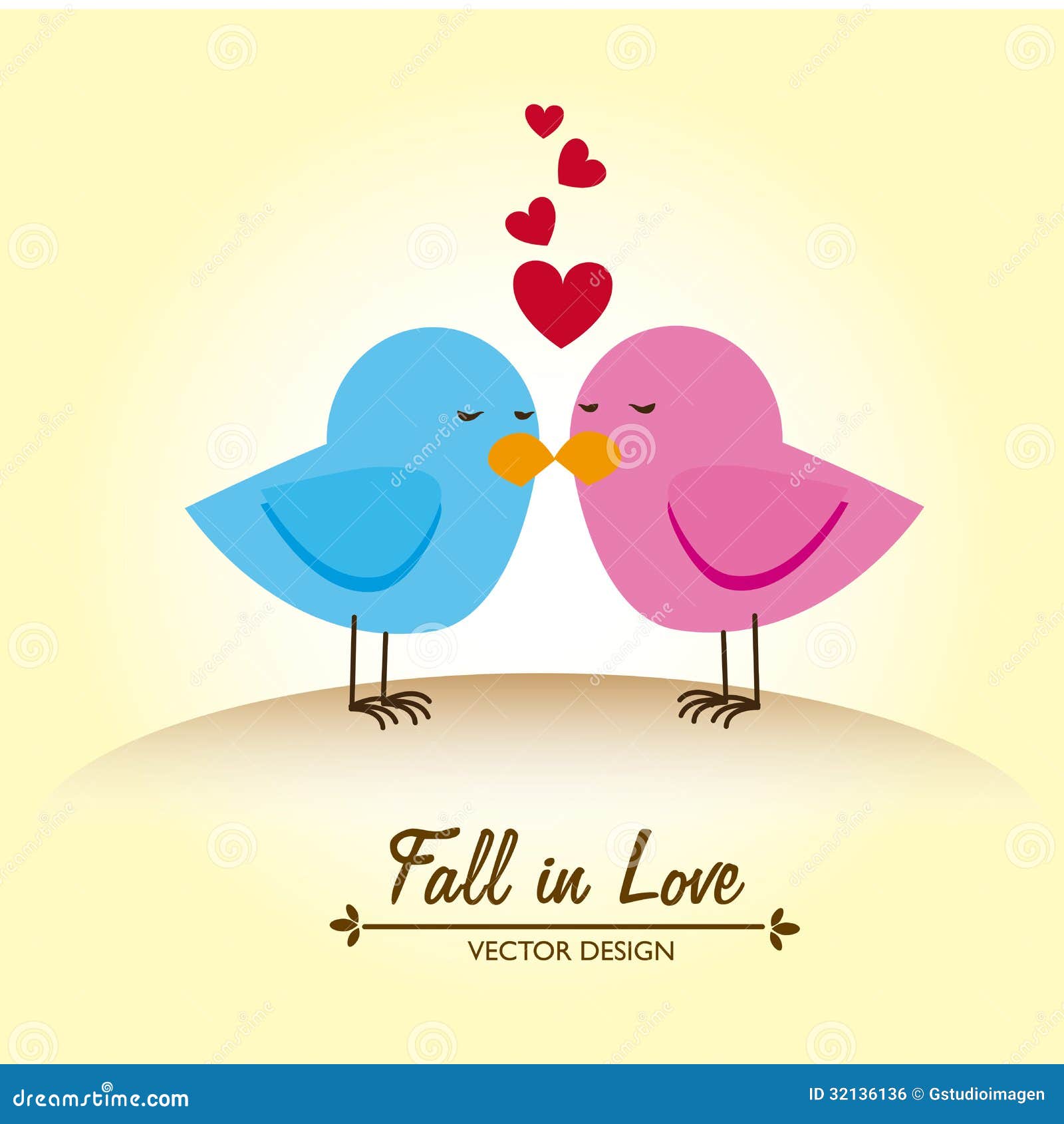 Fall in love stock vector. Illustration of card, decorative - 32136136