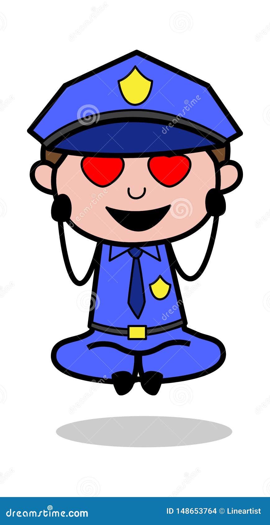 Fall in Love - Retro Cop Policeman Vector Illustration Stock ...