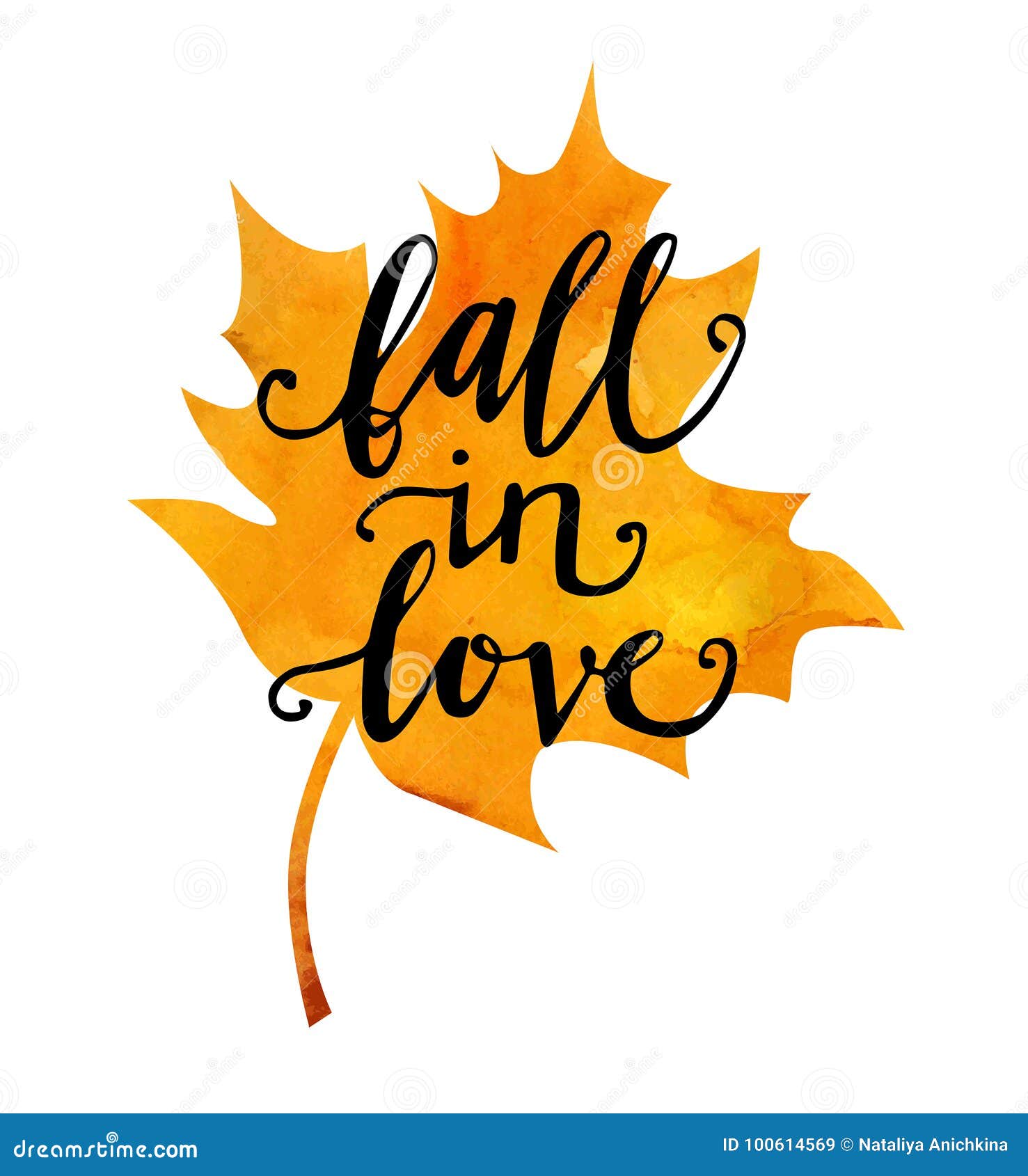 Fall in Love Vector Illustration with Lettering Stock Vector ...