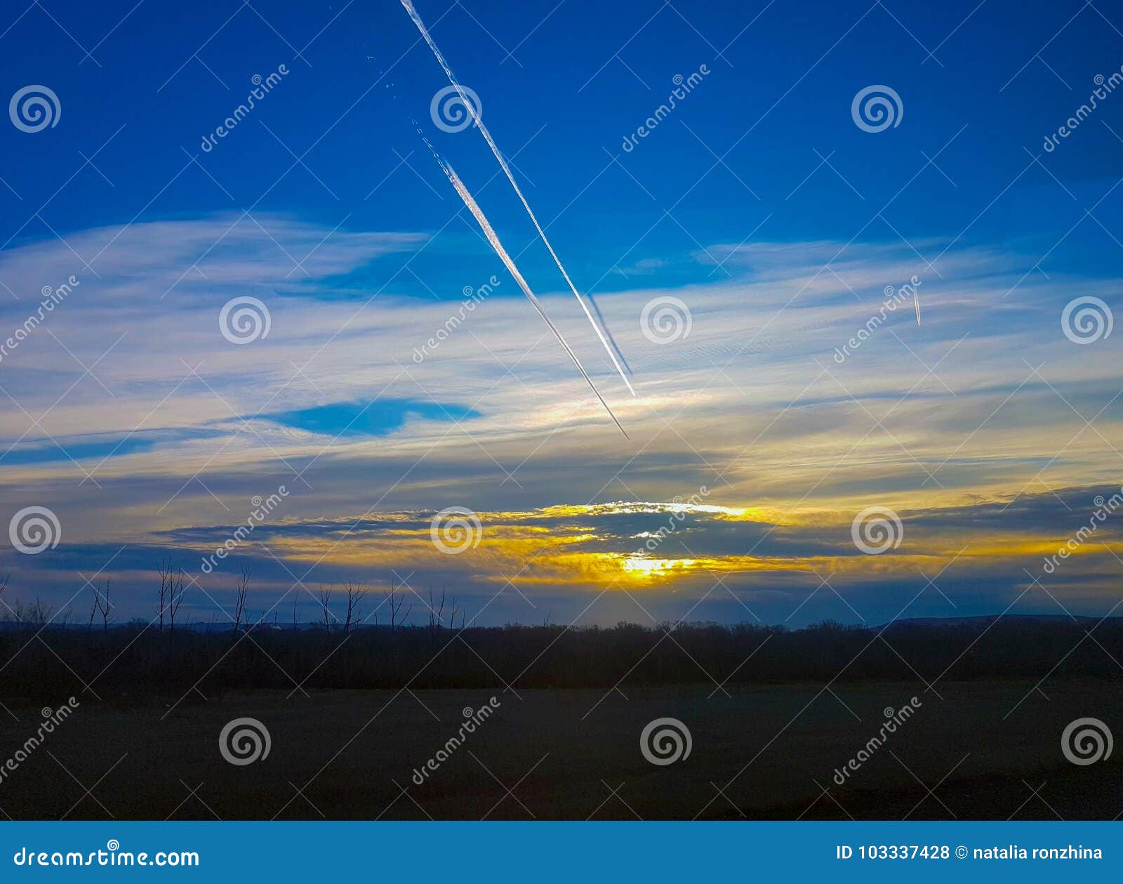 The Fall of Meteorites in the Blue Sky Stock Photo - Image of meteorite ...