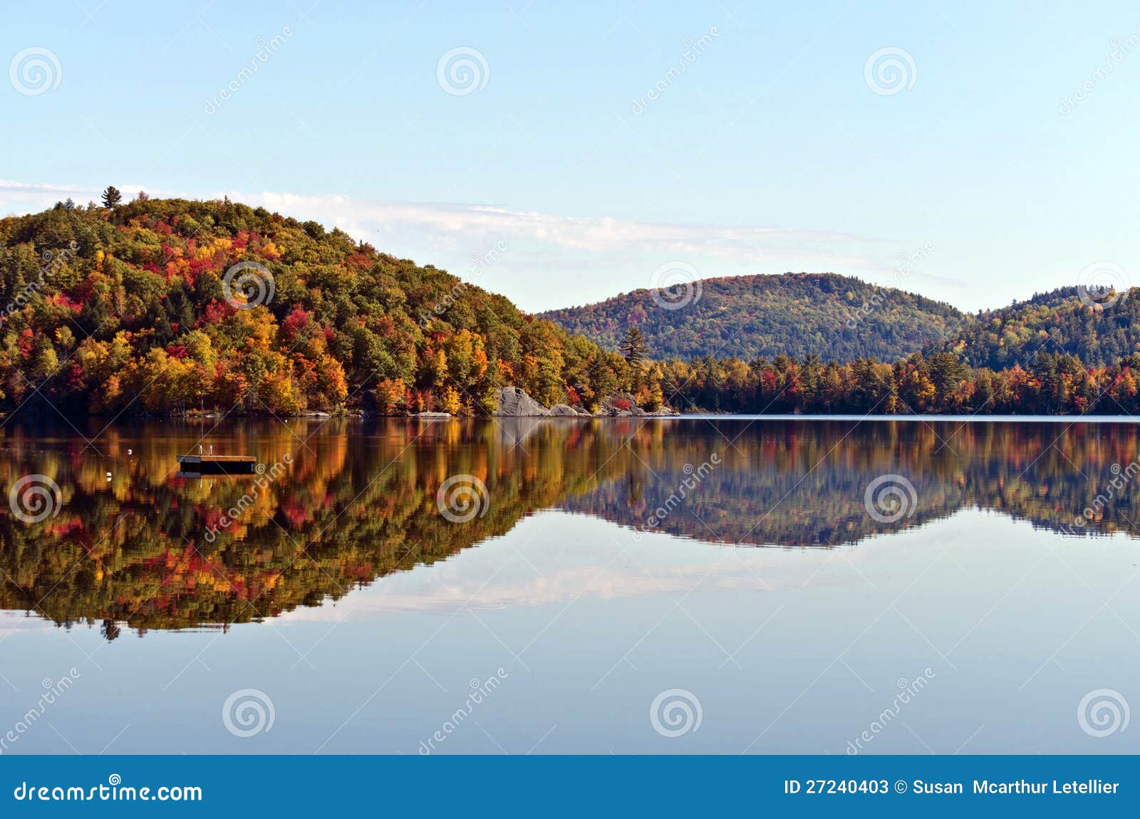 Fall Mountain Colours Reflected in Lake Stock Image - Image of autumn ...