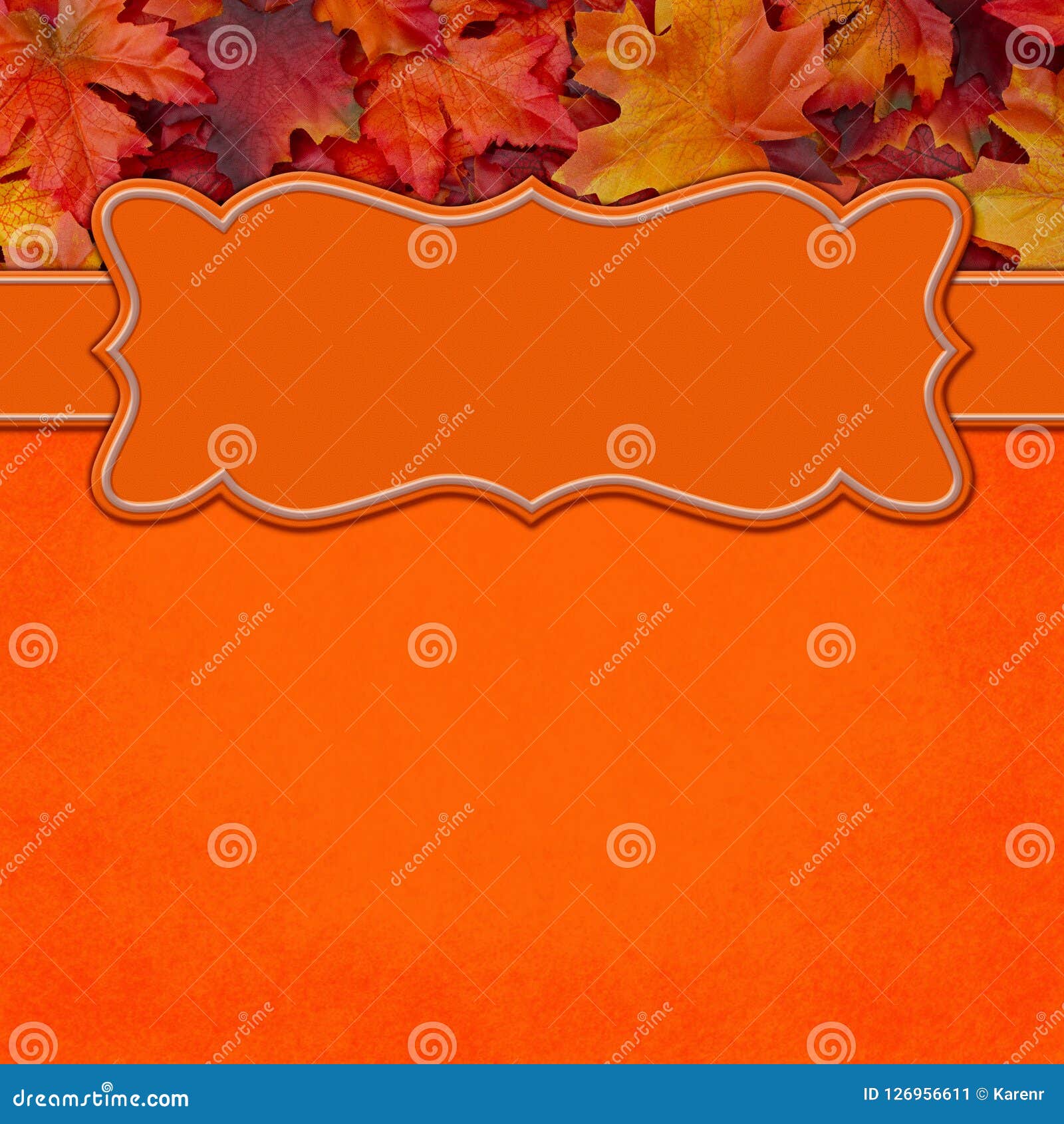 Fall Orange Leaf Border with Copy Space Stock Image - Image of leaves ...