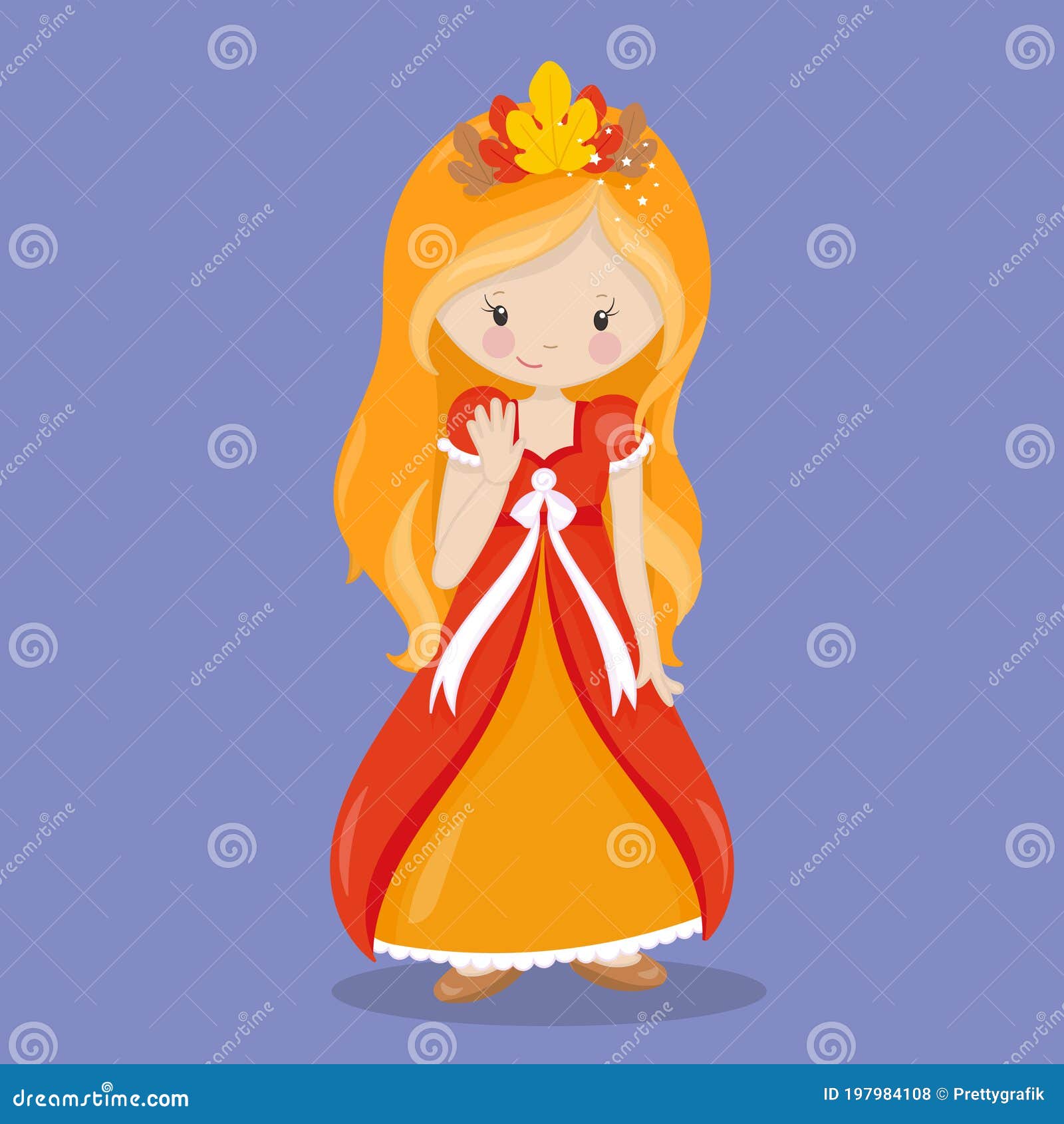 Fall princess orange 02 stock vector. Illustration of fall - 197984108