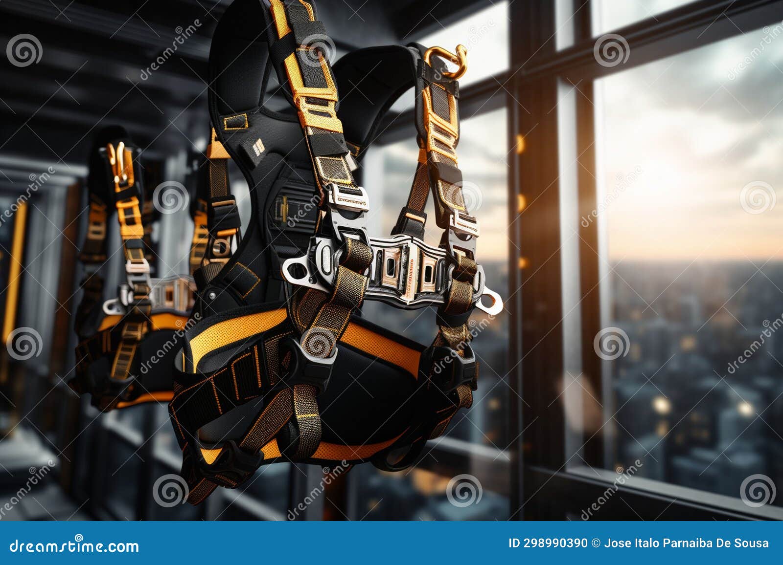Fall Protection Harnesses with Adjustable Straps F Stock Photo - Image ...