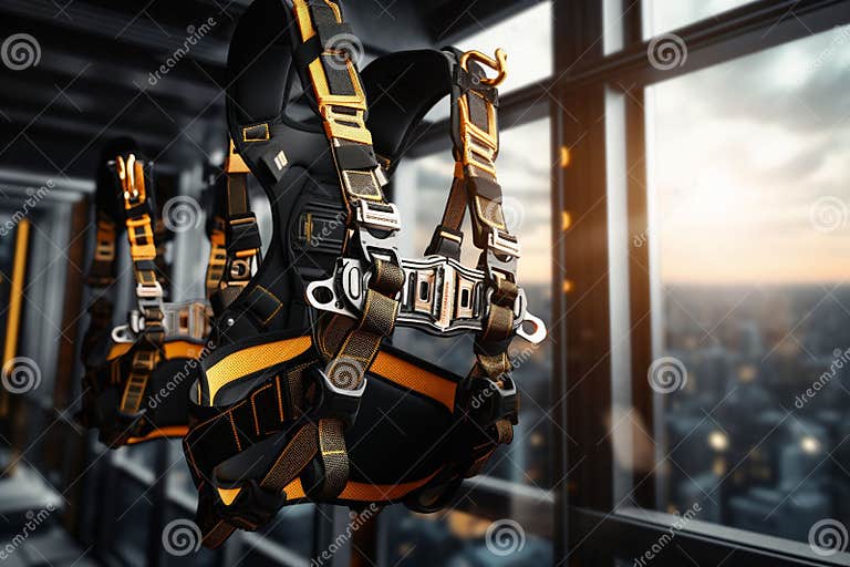 Fall Protection Harnesses with Adjustable Straps F Stock Photo - Image ...