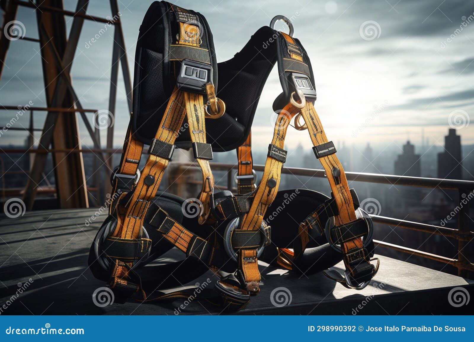 Fall Protection Harnesses with Adjustable Straps F Stock Photo - Image ...