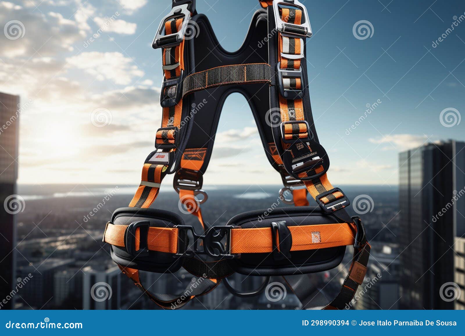 Fall Protection Harnesses with Adjustable Straps F Stock Photo - Image ...