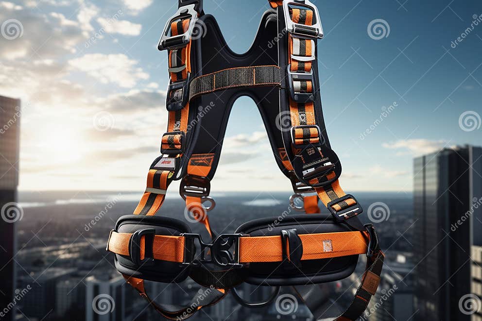 Fall Protection Harnesses with Adjustable Straps F Stock Photo - Image ...