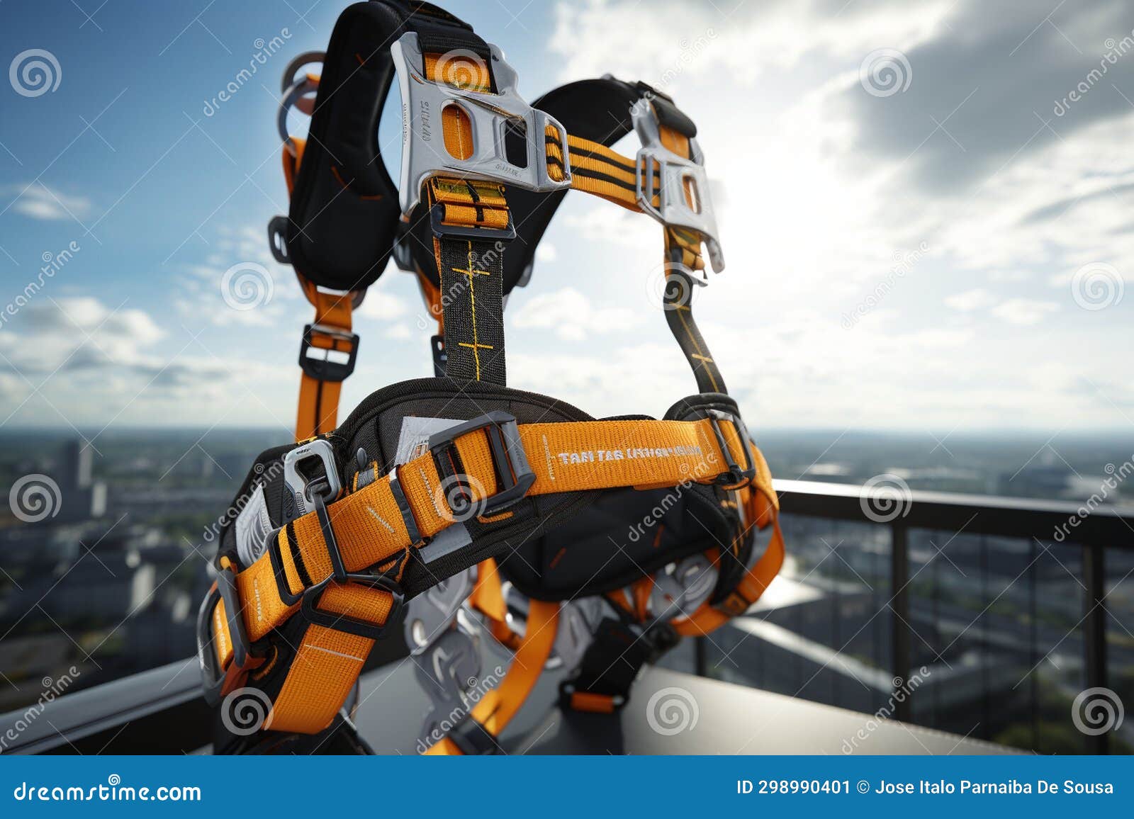 Fall Protection Harnesses with Adjustable Straps F Stock Image - Image ...