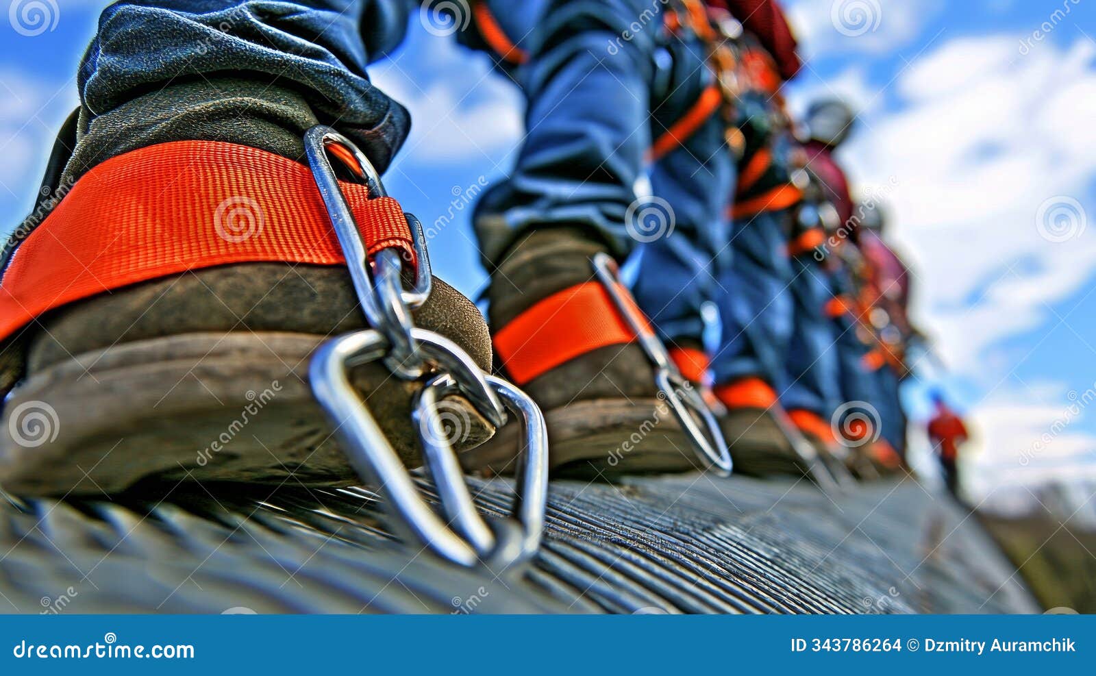 Fall Protection Harnesses and Equipment on Construction Sites. Stock ...