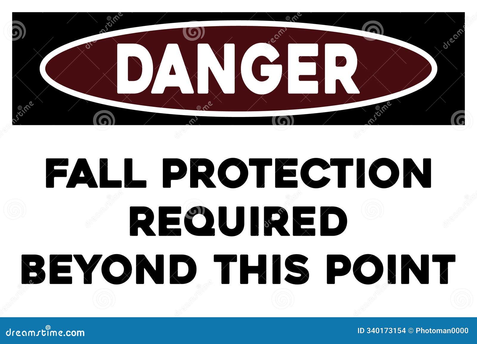 Fall Protection Required Beyond this Point Warning Sign Stock ...