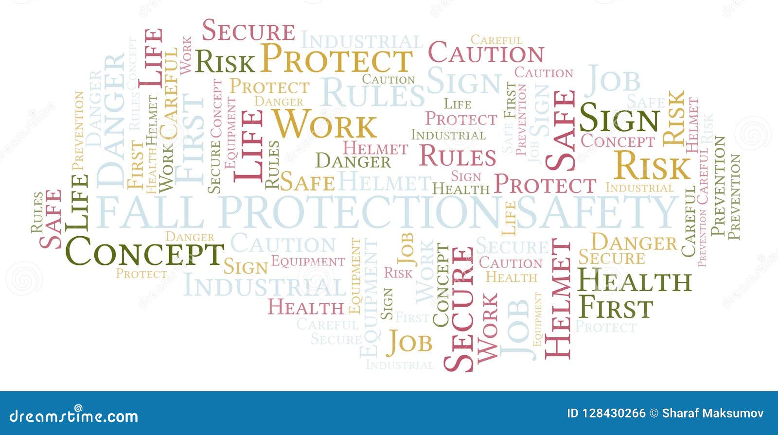 Fall Protection Safety Word Cloud. Stock Illustration - Illustration of ...