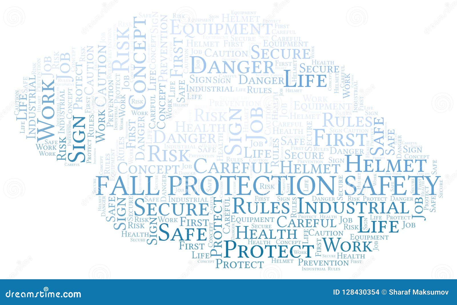 Fall Protection Safety Word Cloud. Stock Illustration - Illustration of ...