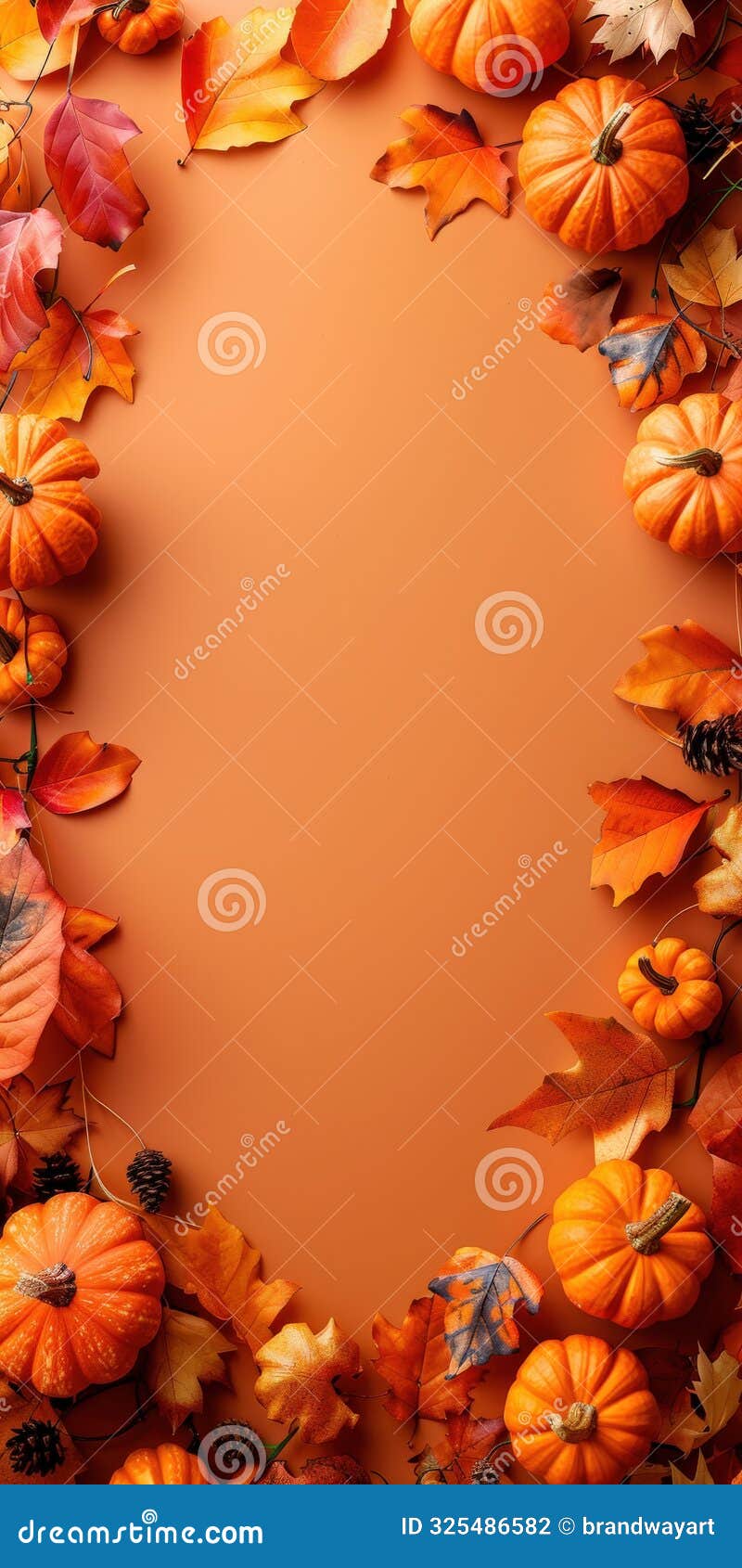 Fall Pumpkins and Leaves Border Stock Illustration - Illustration of ...