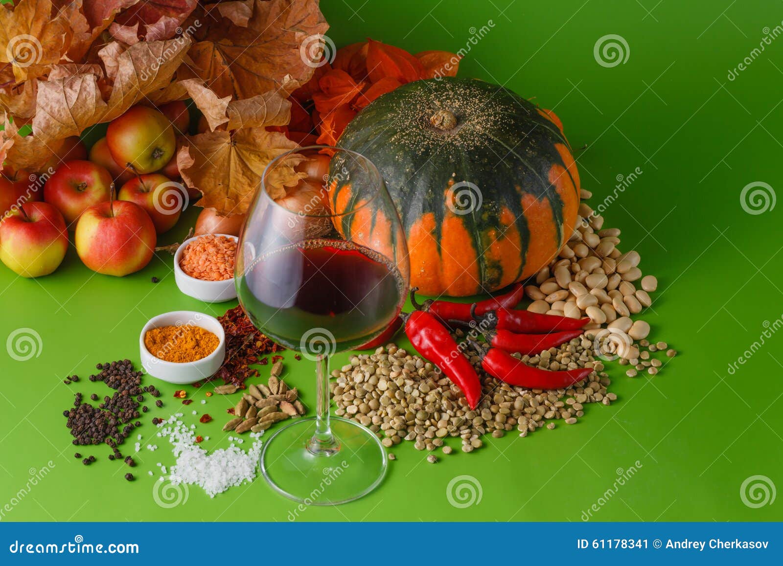 Fall Red Wine with Onion and Pepper Stock Image - Image of autumn ...