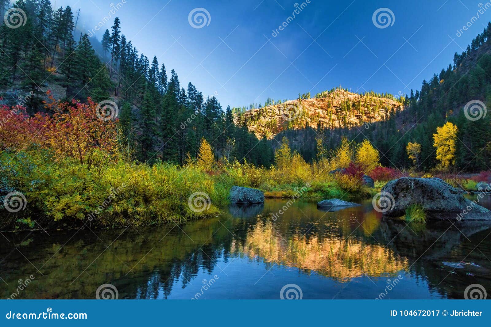 Fall Reflection, Washington State Stock Image - Image of washington ...