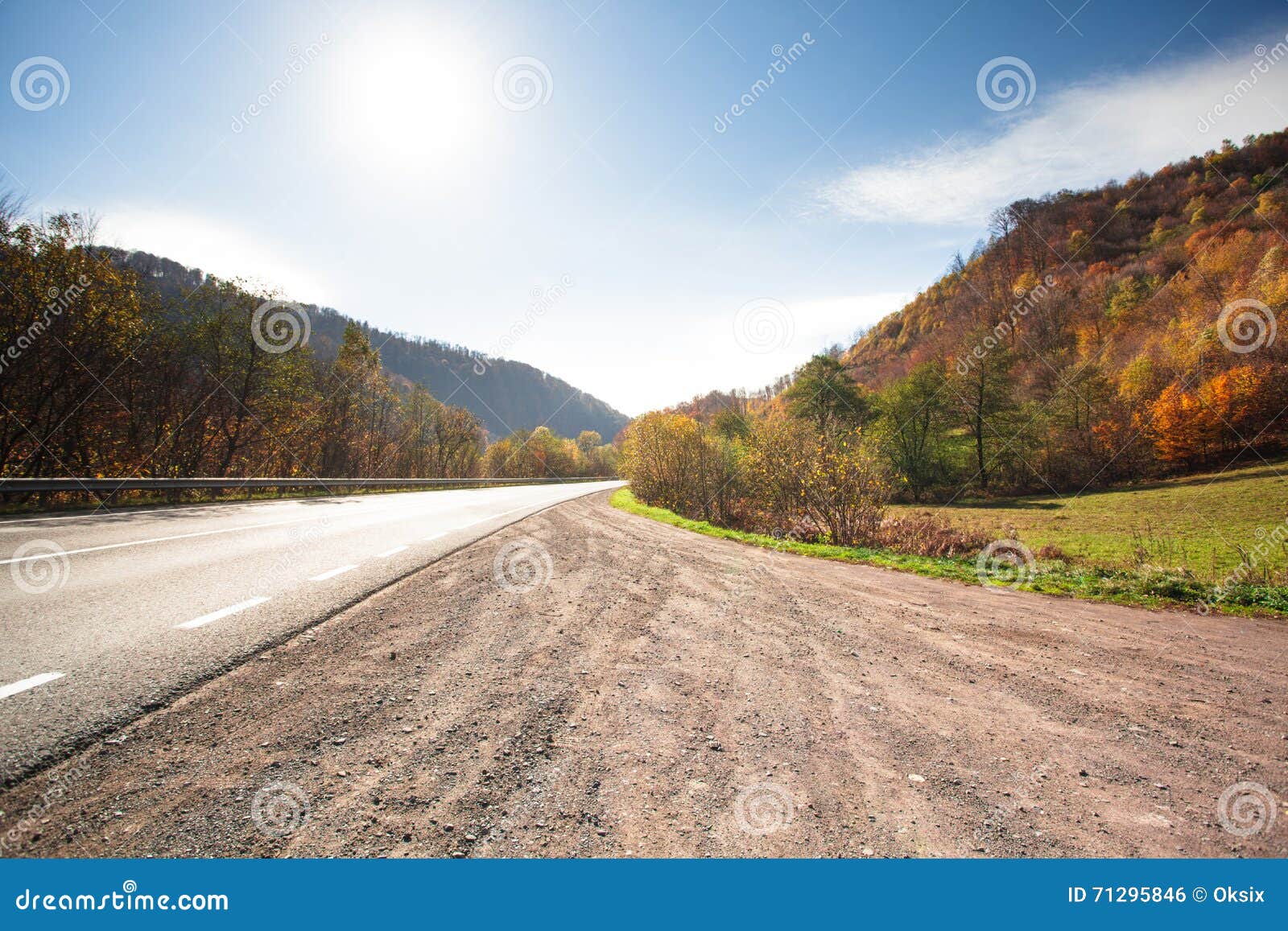 The Fall road stock photo. Image of landscape, nature - 71295846